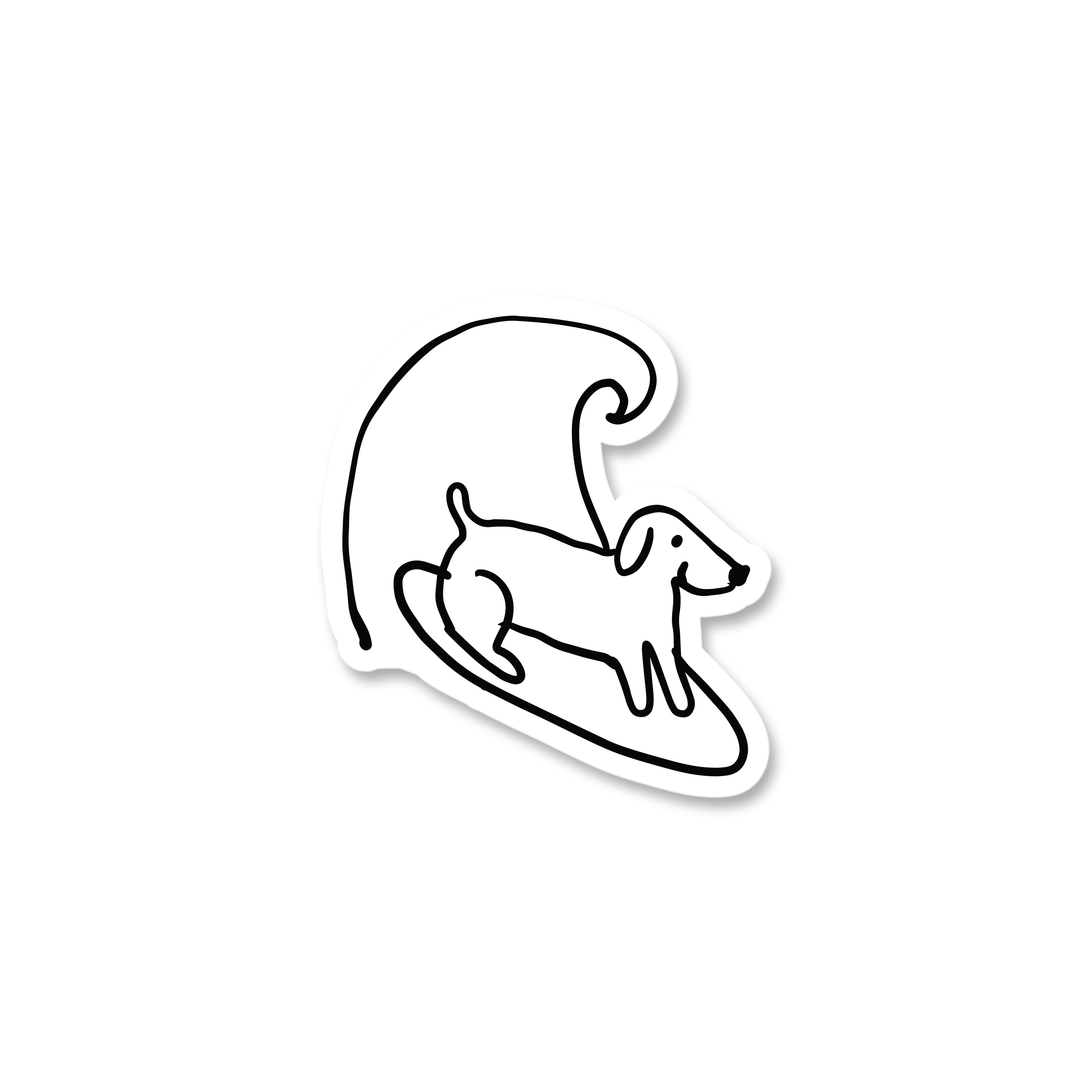 FoF Surfing Dog Doodle Sticker – The Figma Store
